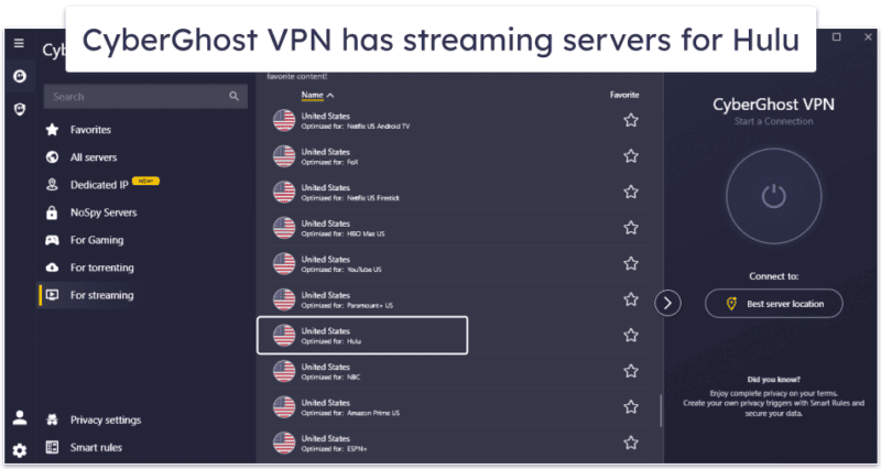 5 Best VPNs for Hulu in 2026: Stream Shows With a VPN